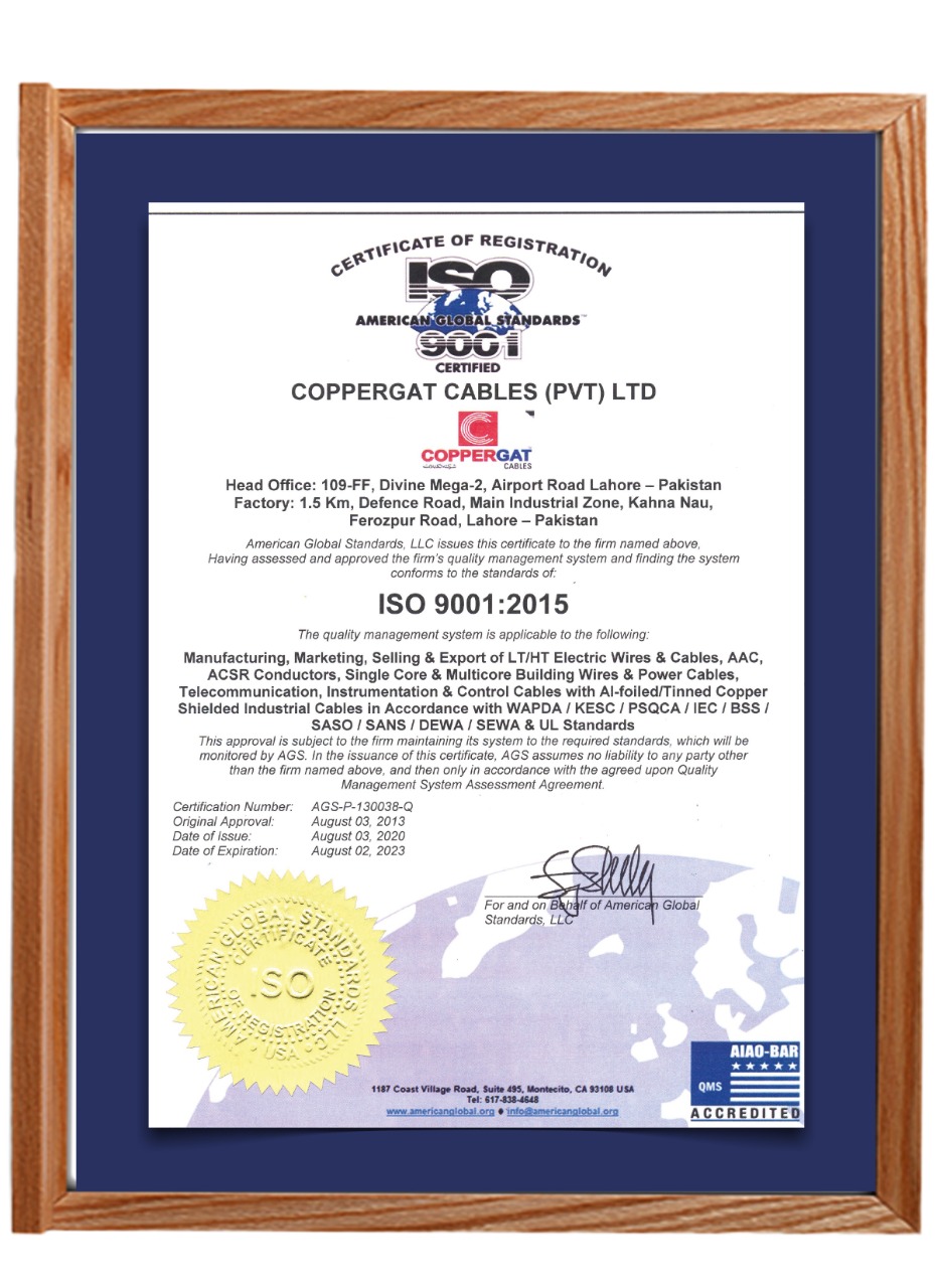 CooperGat Awards & Certificates for Quality Cables