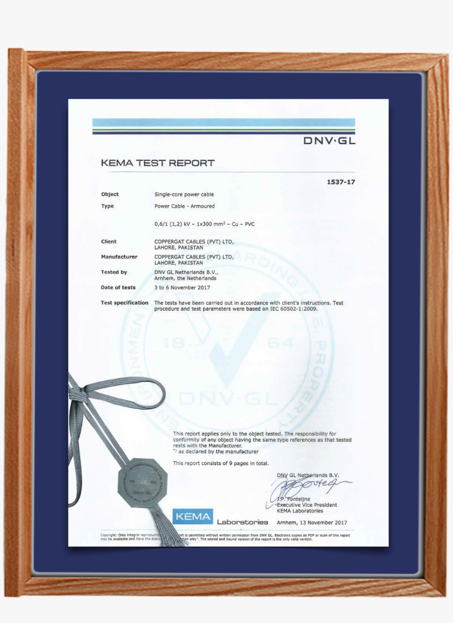 CooperGat Awards & Certificates for Quality Cables