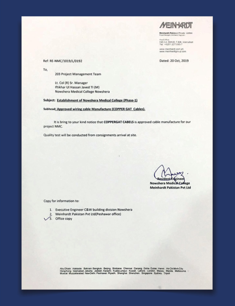 CooperGat Awards & Certificates for Quality Cables